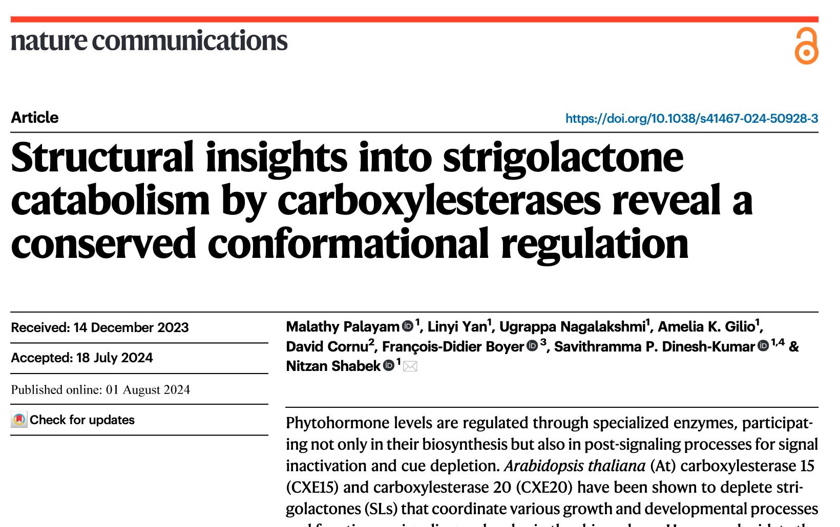 Our paper is published in Nature Communications – Shabek Lab